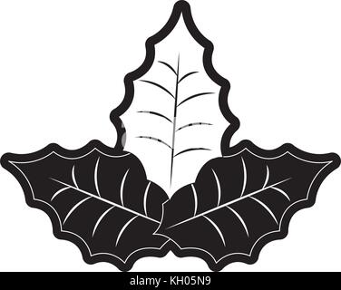 flat line monochromatic christmas pick over white background vector ...