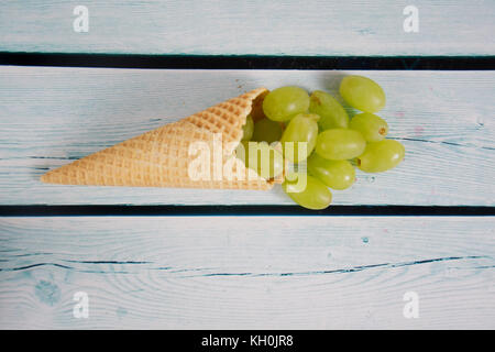 ice-cream wafer with grapes Stock Photo - Alamy