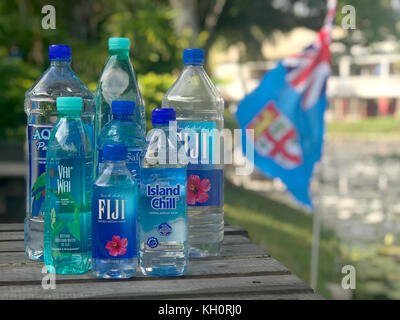 Viti Levu, Fiji Islands. 14th Oct, 2017. Different brand bottles of ...