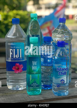 Viti Levu, Fiji Islands. 14th Oct, 2017. Different brand bottles of ...