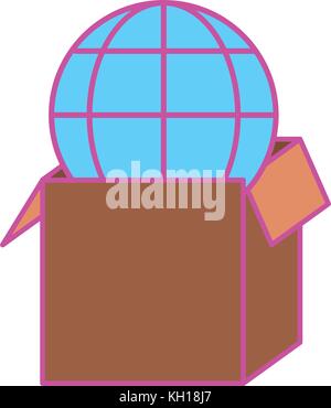 Global sphere inside box design Stock Vector Image & Art - Alamy