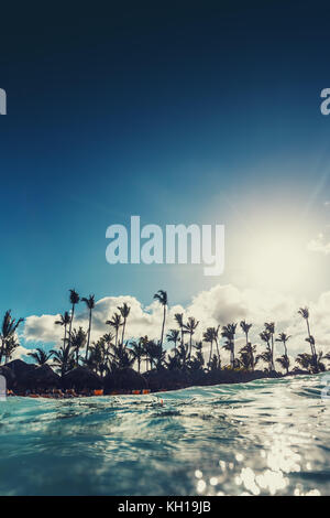 Caribbean wild beach, Punta Cana, sunrise shot Stock Photo - Alamy