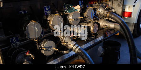 Fuel tank truck filling at gas station - USA Stock Photo: 51652429 - Alamy