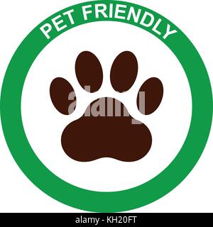 Pets allowed, pet friendly sign with dog symbol and text, vector Stock ...