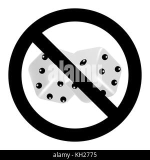 no gambling sign illustration design over white background Stock Photo ...