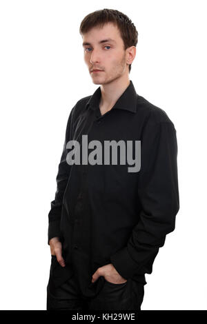 Tall, dark and handsome. Handsome young casual man standing against a ...