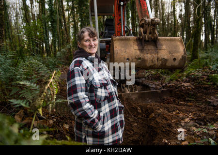 Digging grave with mechanical digger Mini JCB in grave yard Stock Photo ...
