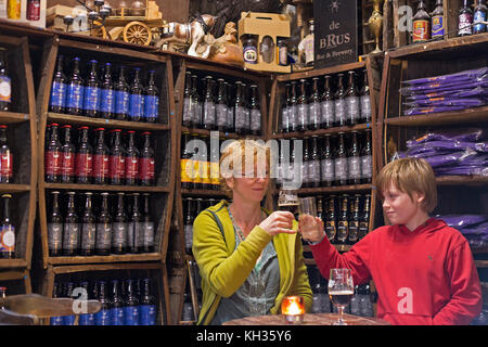 mother and son in Allanwater Brewhouse, Bridge of Allan, Scotland ...