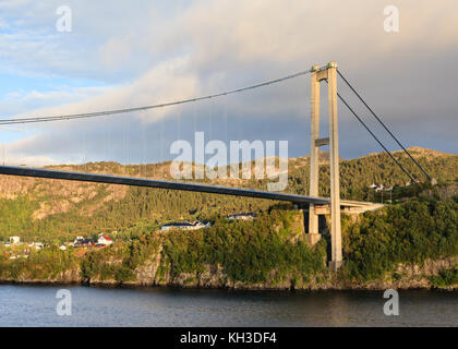 Sotra bridge is a suspension bridge crossing Knarreviksundet in Norway ...