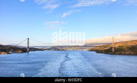 Sotra bridge is a suspension bridge crossing Knarreviksundet in Norway ...
