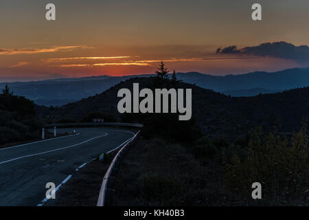 Stavrovouni monastery mountain road at sunset Stock Photo - Alamy
