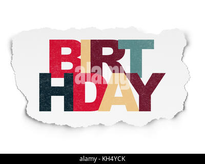 Entertainment, concept: Birthday on Torn Paper background Stock Photo ...