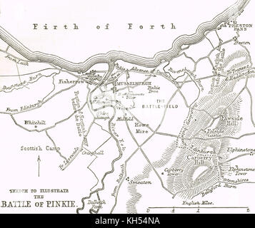 Battle of Pinkie Cleugh River Esk Musselburgh, Scotland War of the ...