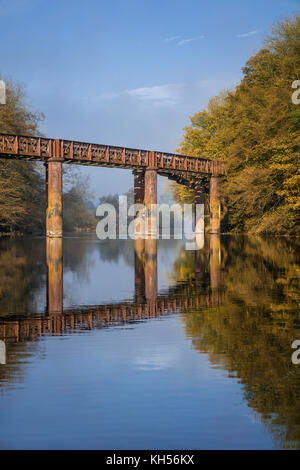 Bridge over River Wye, Border crossing of Gloucestershire, England and ...