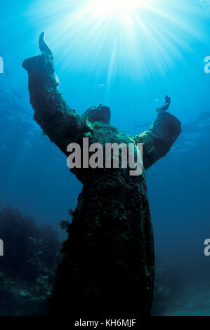Underwater Statue of Christ of the Abyss, Key Largo, Florida Stock ...