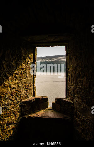Loch Ness Through A Castle Window Stock Photo - Alamy