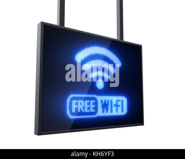 Free Wi-Fi Sign on white paper. Man Hand Holding Paper with text ...