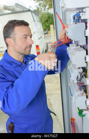 Testing electrical power plant protection and control cubicles Stock ...
