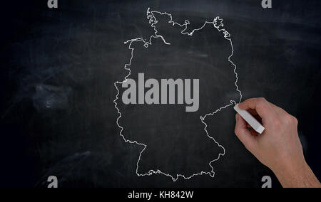 map written on blackboard Stock Photo - Alamy