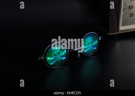 eyes death eyeglasses with skull Stock Photo - Alamy