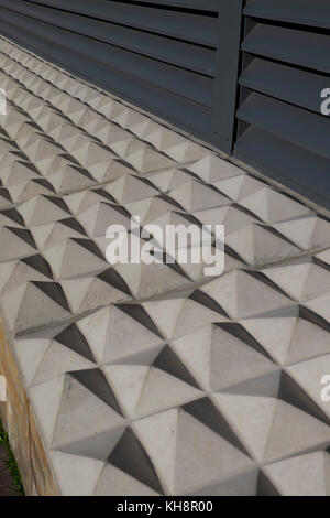 Anti-homeless spikes and rough surfaces installed in a luxury housing ...