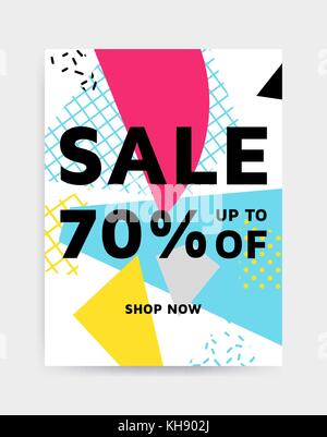 Bright colorful vector illustration eye catching poster template Stock ...