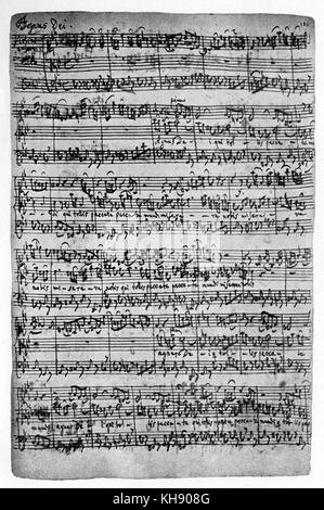 Johann Sebastian Bach 's handwritten manuscript score for his motet ...