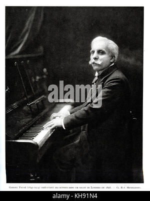 Gabriel FAURÉ, French composer, playing the piano at Albeniz' home ...