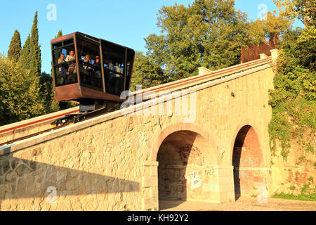 The funicular of Verona - Funicolare di Castel San Pietro Stock Photo ...