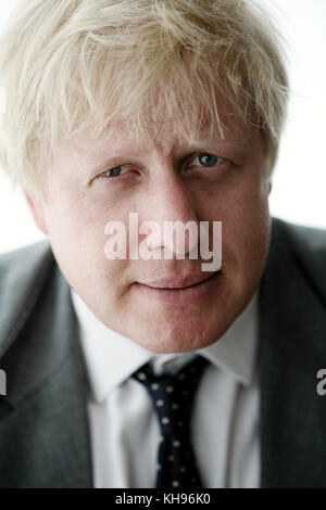 British politician Boris Johnson, portrait with pink background Stock ...