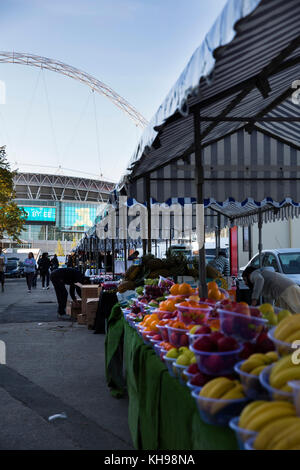 Wembley Market reopens in a new site in front of Wembley Stadium Stock ...