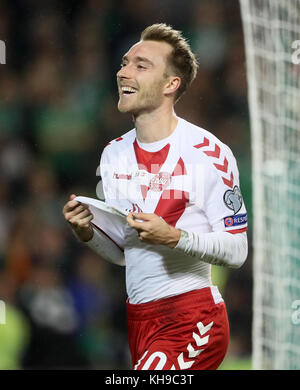 Denmark's Christian Eriksen celebrates scoring during the friendly ...