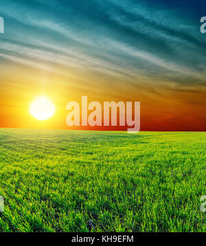 Overcast sundown sky over hill slope in peaceful evening in Glen Etive ...