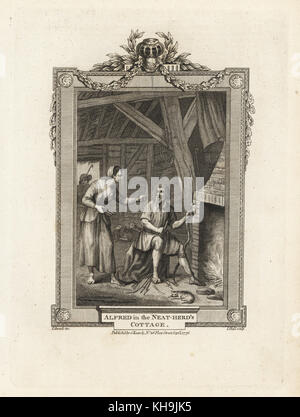 King Alfred burning the cakes in the neatherd's cottage. Alfred the ...