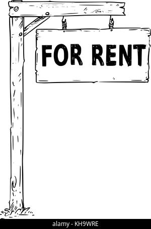 Rent house signboard real estate 2D cartoon object Stock Vector Image ...