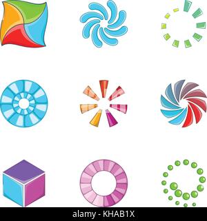 Loading indicators icons set, cartoon style Stock Vector Image & Art ...