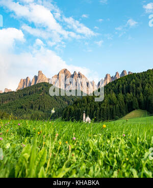St Johann Church in idyllic Santa Maddalena, Dolomites, Italy Stock ...