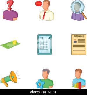 Employment agency icons set, cartoon style Stock Vector Image & Art - Alamy