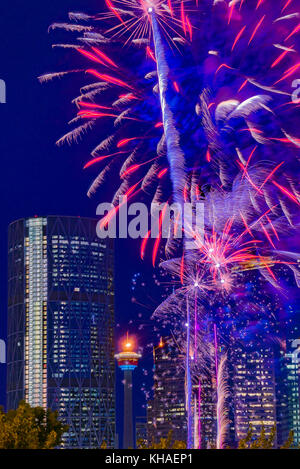 Canada Day Fireworks, Calgary, Alberta, Canada Stock Photo - Alamy