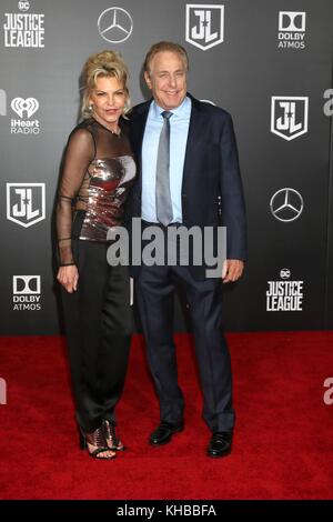 Charles Roven, center, with Stephanie Haymes and Rebecca Roven arrive ...