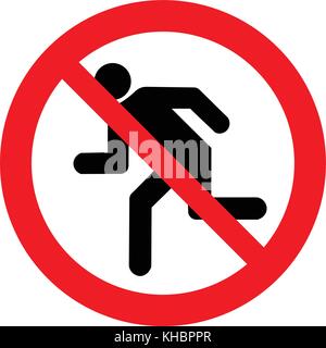 Prohibition Sign, No Running Symbol Stock Vector Image & Art - Alamy