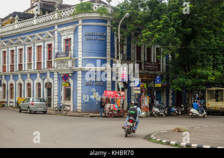 Goa Panaji City Old Portuguese colonial Buildings and Road Cityscape ...