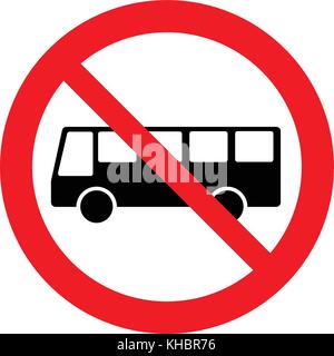 No bus allowed prohibition vector icon sign Do not drive symbol, no bus ...