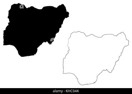 Sketch of a map of Nigeria Stock Vector Image & Art - Alamy