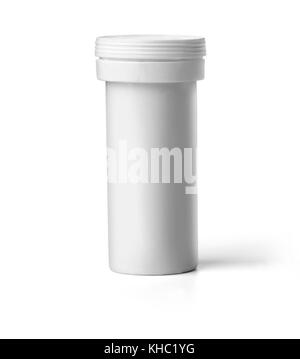 Cylindrical shape plastic container on white background Stock Photo - Alamy