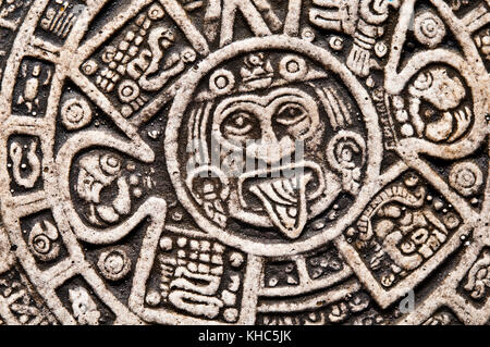 Closeup of the Aztec Calendar Stone or Sun Stone, Mexico Stock Photo ...