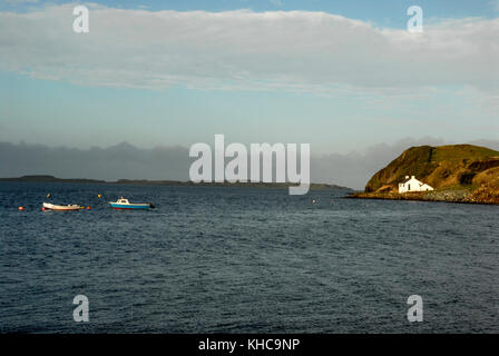 View of Loch Bay, and Waternish peninsula landscape, in the Isle of ...
