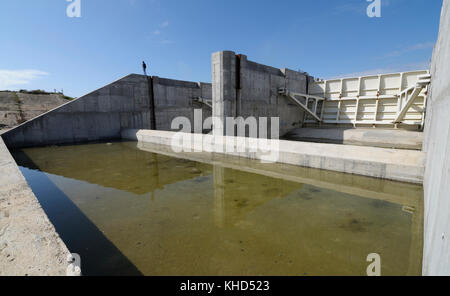 Temporary dam before commissioning a capital one. North Crimean Canal ...