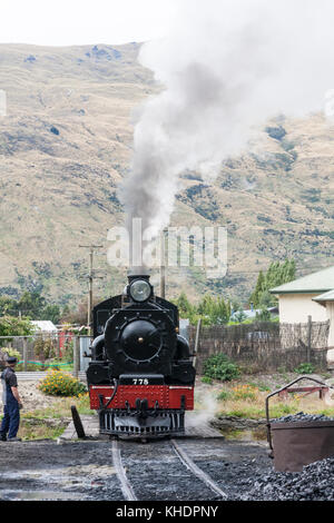 Kingston Flyer - a preserved steam locomotive in New Zealand about to ...