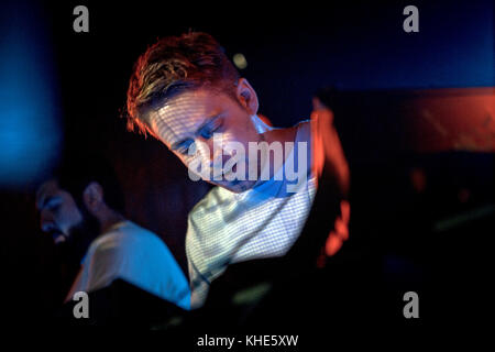 The German electronic music duo Digitalism performs a live concert at ...